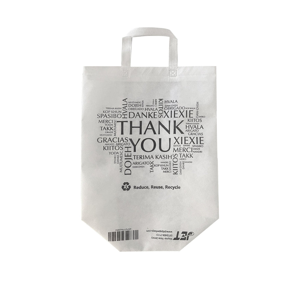 Eco-Friendly White Reusable Non-Woven Tote Bag 13.5x7.7x15.5